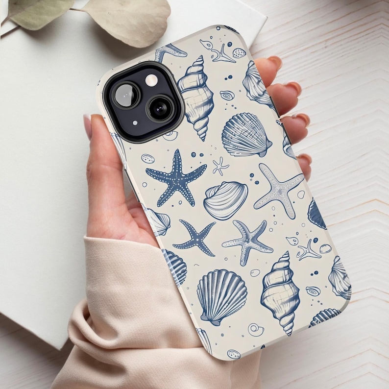 Seashell Phone Case, Beach Coastal iPhone Cover, Sand Ocean Samsung ...