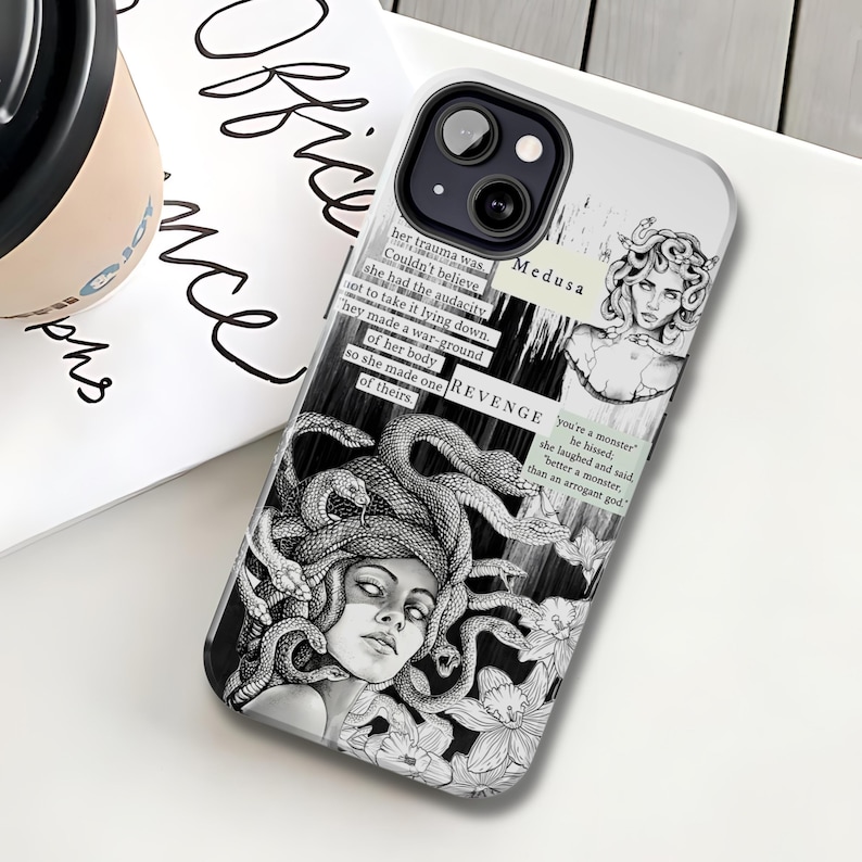 Medusa Collage Phone Case, Greek Mythology iPhone Cover, Greece Snake ...