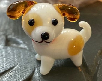 Glass Dog With Big Ears Figurine Dog Animals Glass Artglass - Etsy