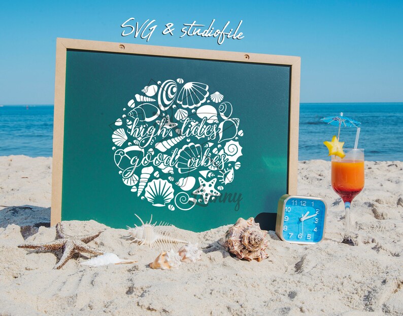 High Tides Good Vibes Quote Design SVG PNG and Studiofile - Etsy