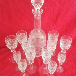 Waterford Lead Crystal Decanter and 12 Glass's Set. Pristine Condition ...