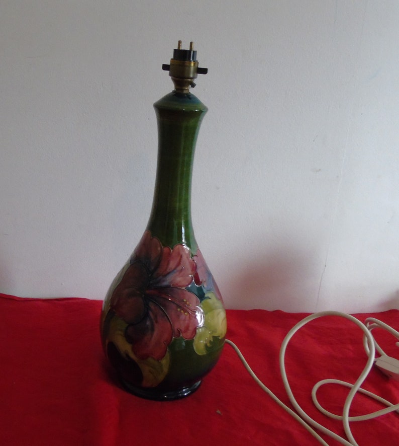 Moorcroft Table Lamp. Hibiscus Pattern. 13 Inch Tall. Perfect - Etsy