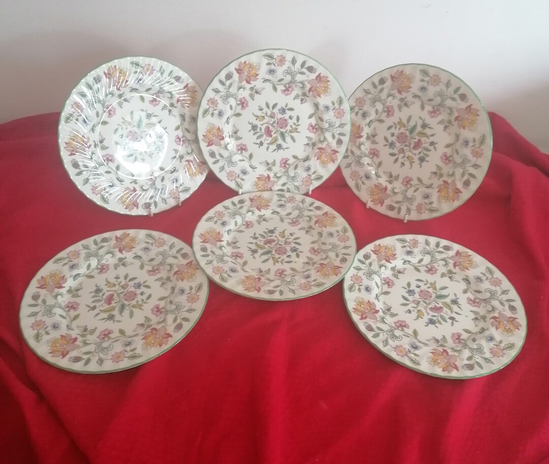 6 Minton Haddon Hall Tea/salad Plates Excellent Condition 8 Inch Free ...