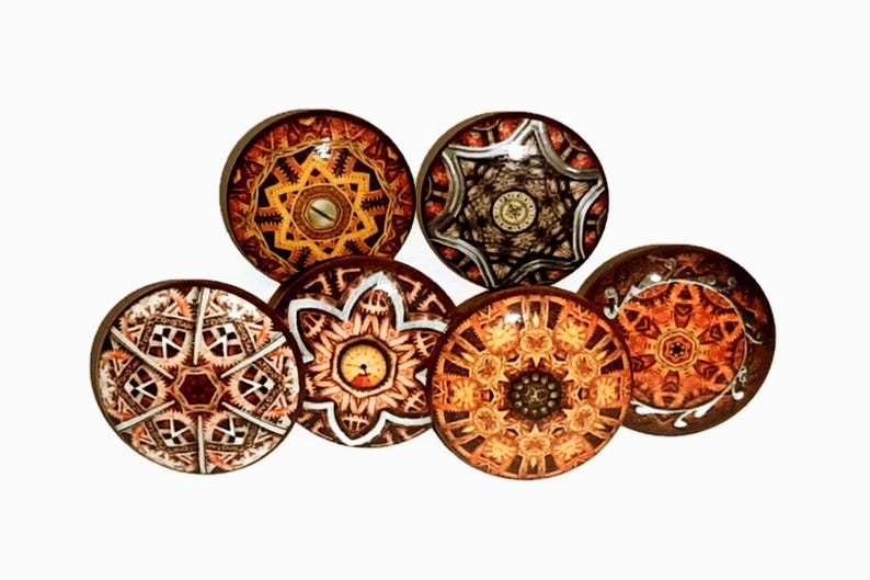 Steampunk Mandala Cabinet Knobs, Handmade Decorative Pulls ...
