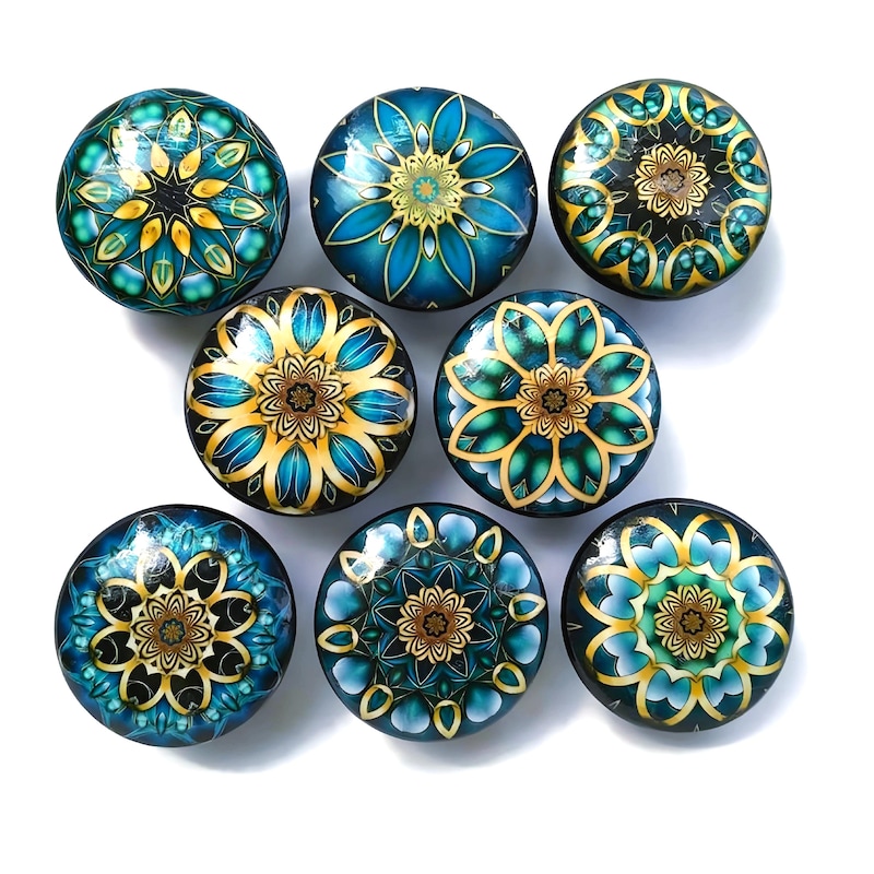 Knob Drawer Pulls Turquoise - Etsy