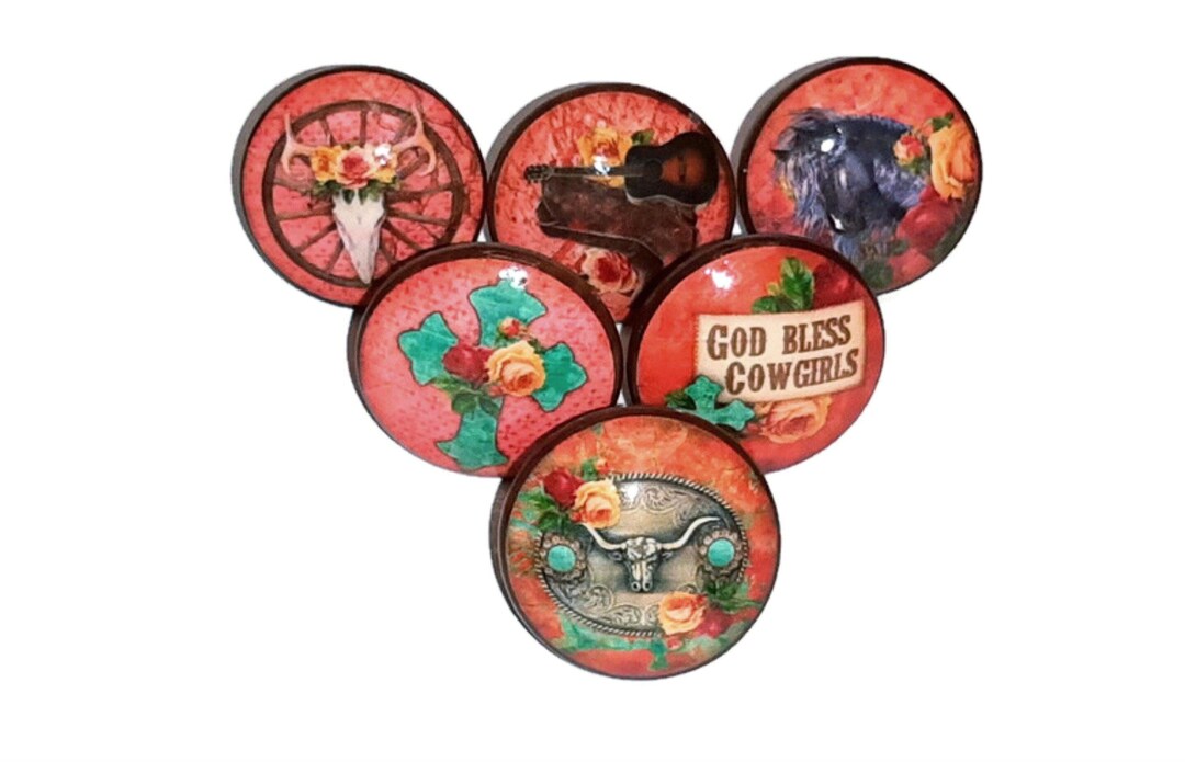 Boho Country Cowgirl Knobs & Pulls Set for Kitchen Cabinets, Pantry ...