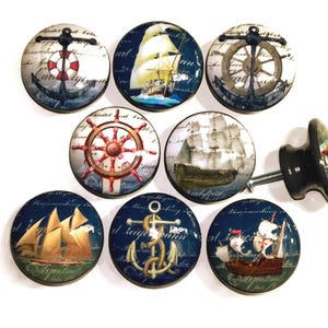 Nautical Ship Cabinet Knobs, Coastal Drawer Pulls, Customizable Knob ...