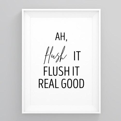 Flush Sign Bathroom Wall Art PRINTABLE Art Flush Toilet - Etsy Canada