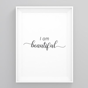 I Am Beautiful, Motivational Quote, Gifts for Boys, Positive Quote ...