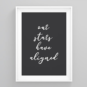 Our Stars Have Aligned, Heart Art Print, Engagement Gift, Love Picture ...