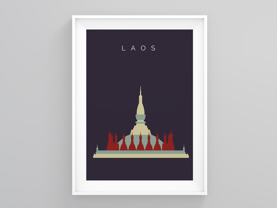 Laos Travel Wall Art, Pha That Luang Laos, Land Mark Print Travel ...
