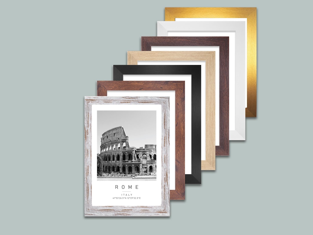 Distressed Wood A4 Picture Frame 14x11, Gold A2 With Mount, Rustic ...