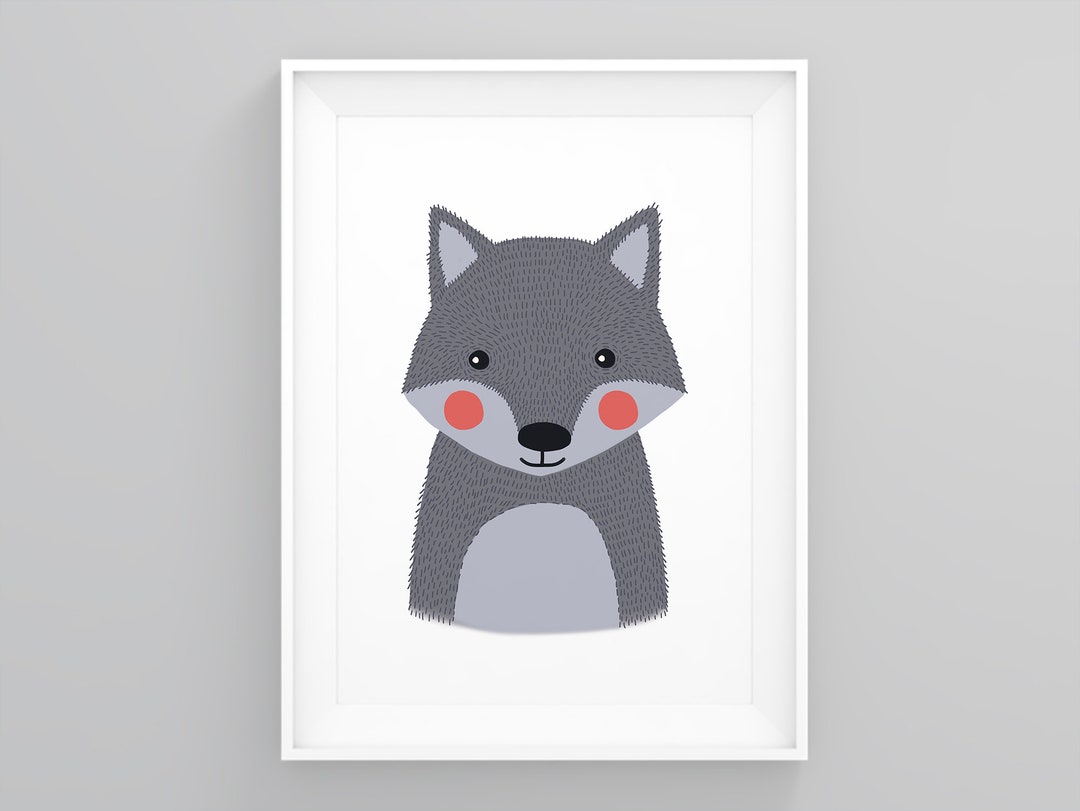 Wolf Cub Print, Woodland Animals Art, Nursery Prints, Kids Wolf Poster ...