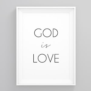 God is Love, Love Poster, Wedding Print, Love Script, Love Print, Wall ...