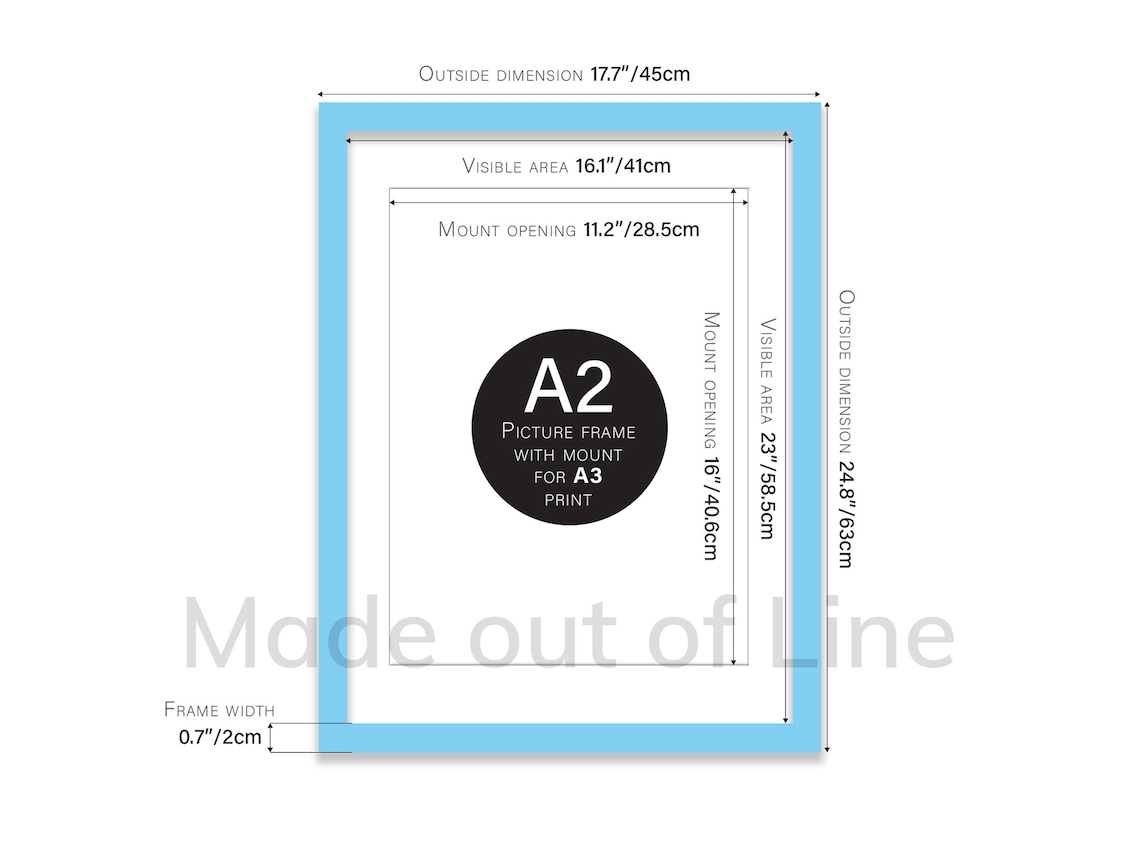 A2 Light Blue Picture Frame Large A2 Poster Frame Photo | Etsy