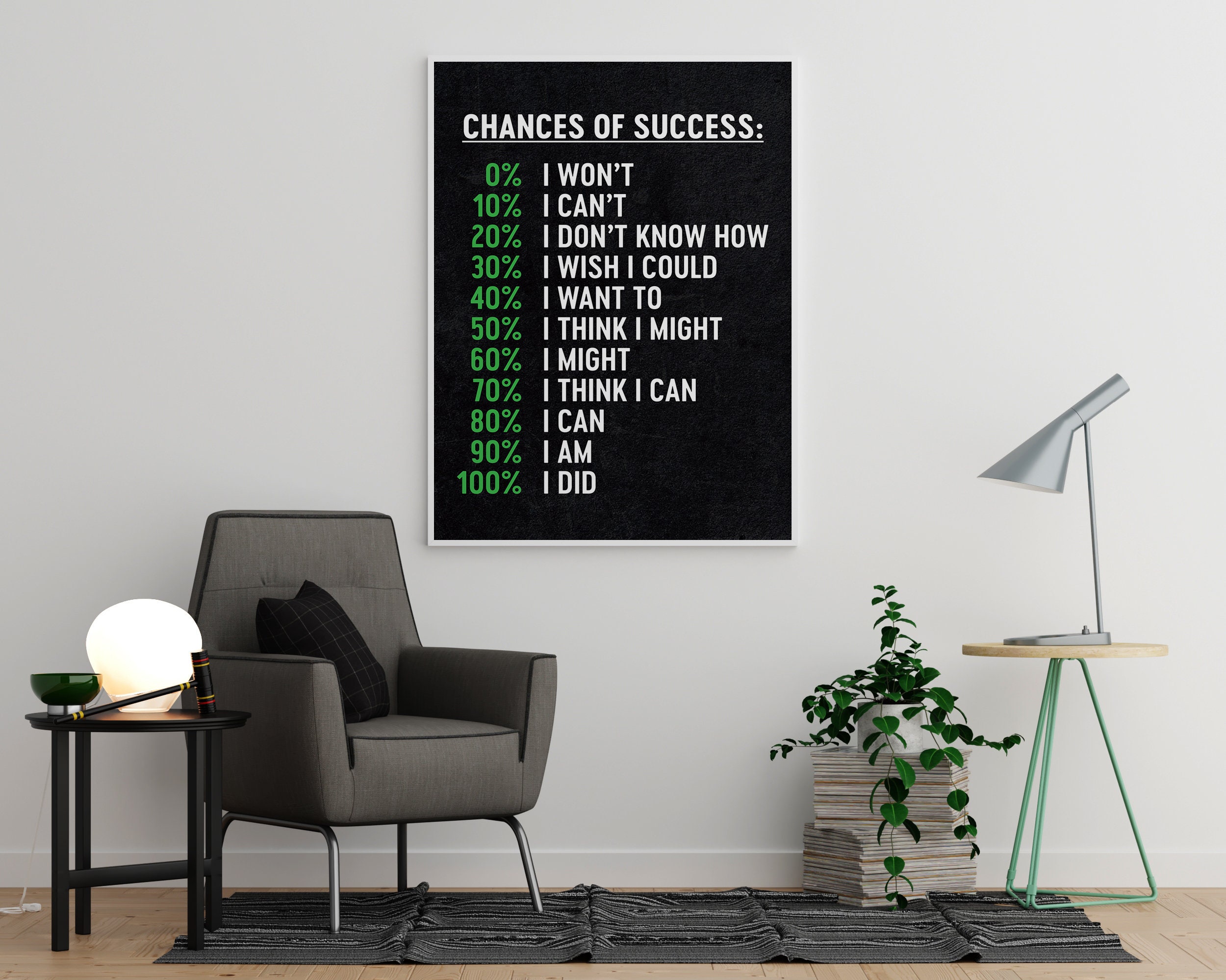 Success Quote Motivational Poster Entrepreneur Art Boss Office Decor ...