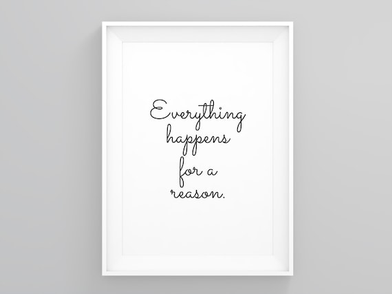 Everything Happens for a Reason Framed Wall Art Modern Art - Etsy