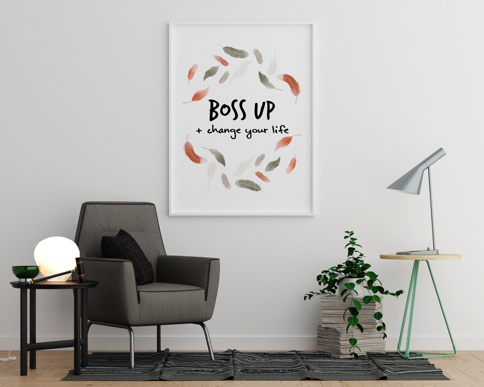 Boss up Change Your Life Hard Work Poster Entrepreneur - Etsy