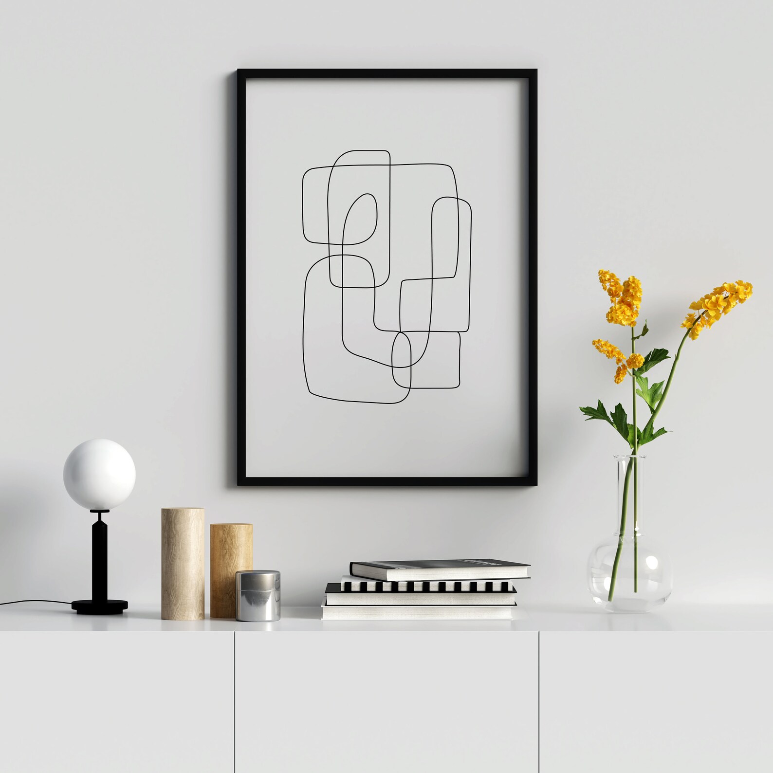 Conceptual Single Line Drawing, Graphic Print , Minimalist Wall Art ...