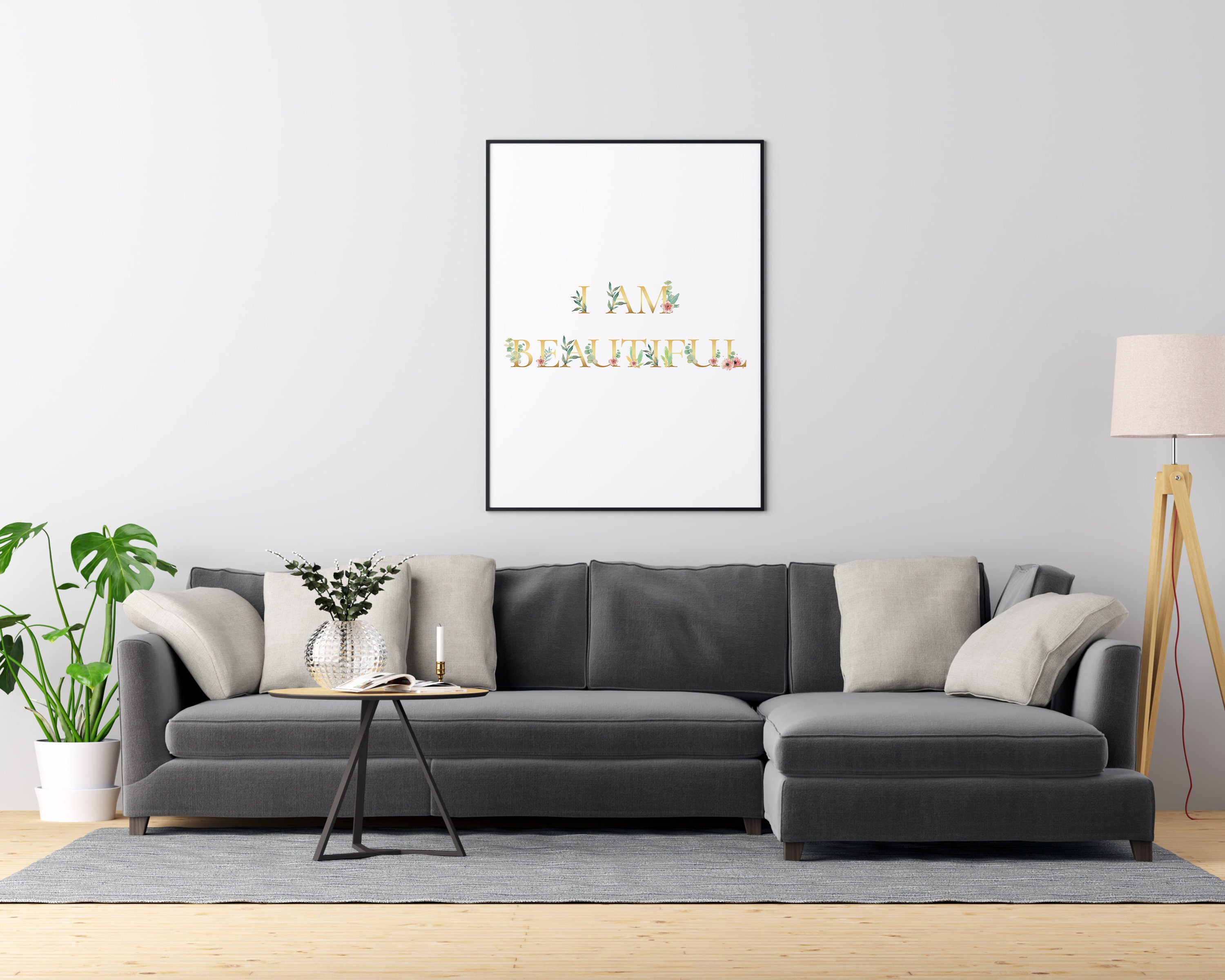 I Am Beautiful Framed Scandi Art Poster Wall Prints | Etsy