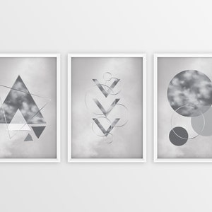 Silver Triangles | Silver Geometric Shapes | Silver Circles, Set of 3 ...