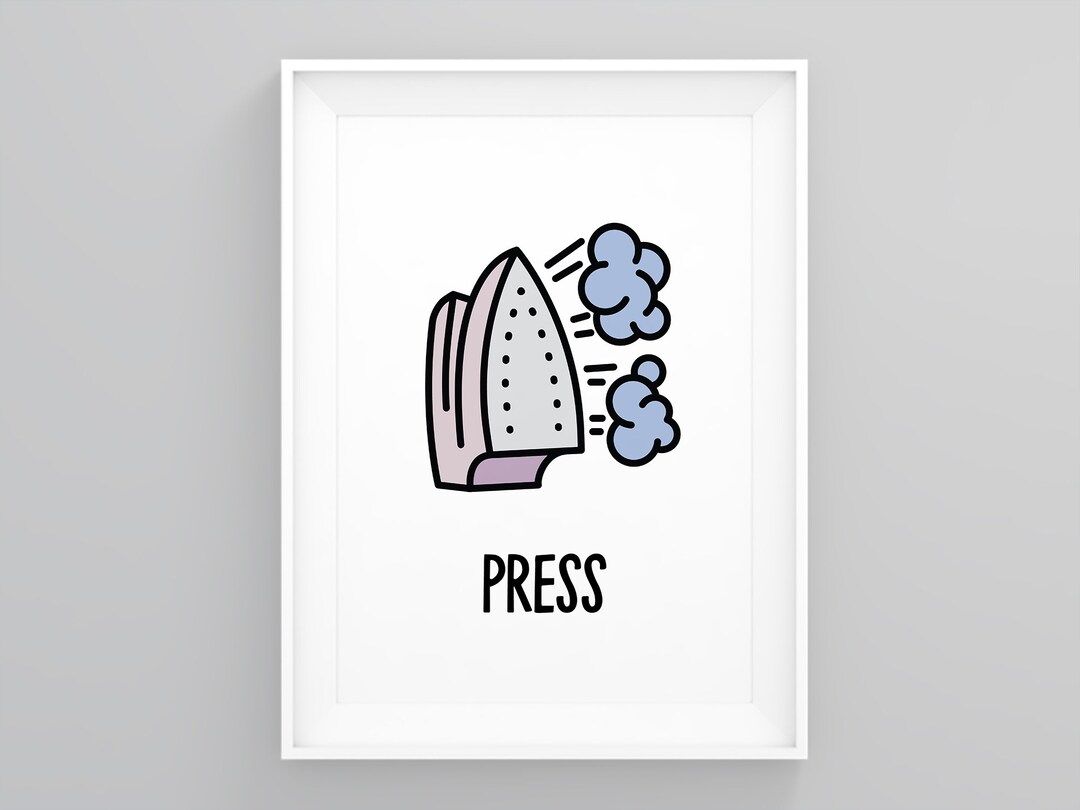 Press, Laundry Room Decor, Utility Room Poster, Minimalist Print ...