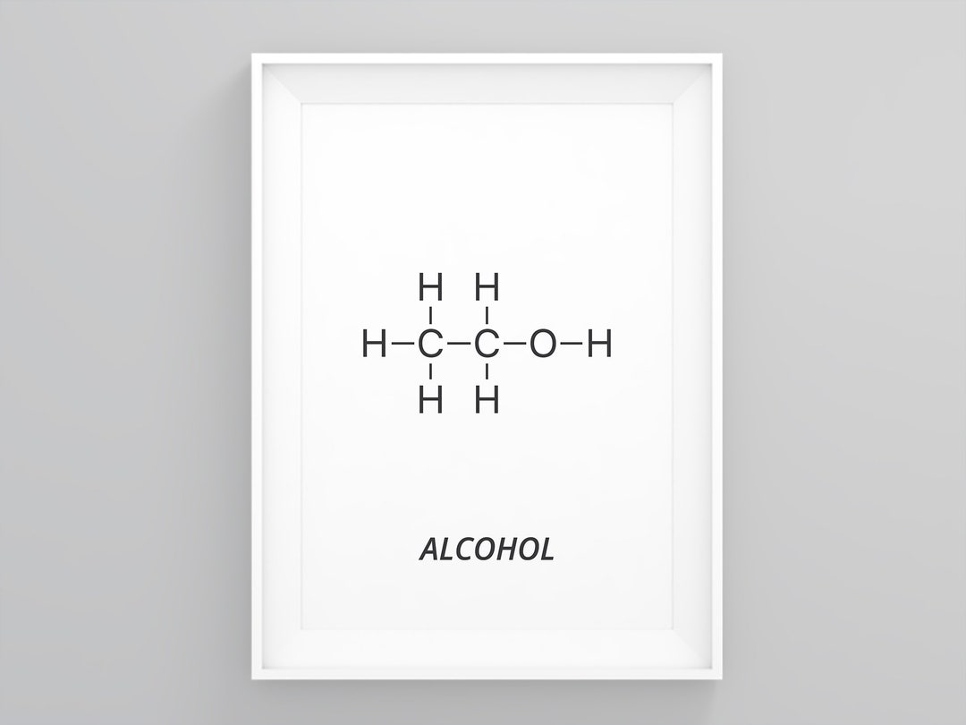 Alcohol Molecule Poster, Science Wall Decor, Molecule Symbol, Chemistry ...