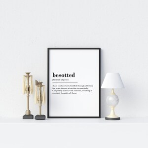 Besotted Adjective, Cute Love Posters, Valentines, New Home Print ...