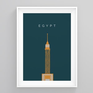 Egypt Retro Travel Posters, Cairo Tower, City Landmarks, Cairo City ...