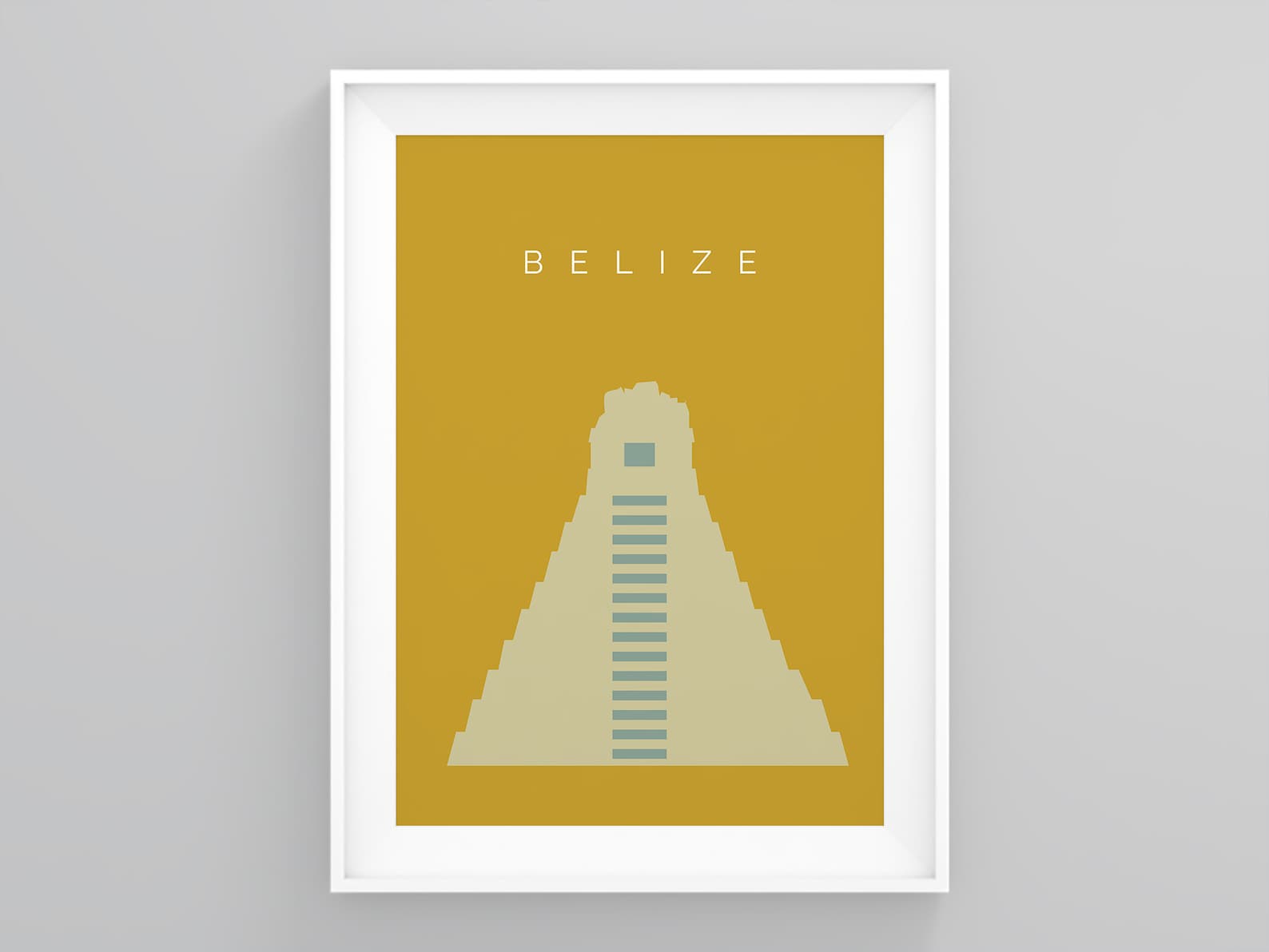 Belize Vintage Travel Posters, Maya Ruins Travel Print, Belize Land ...