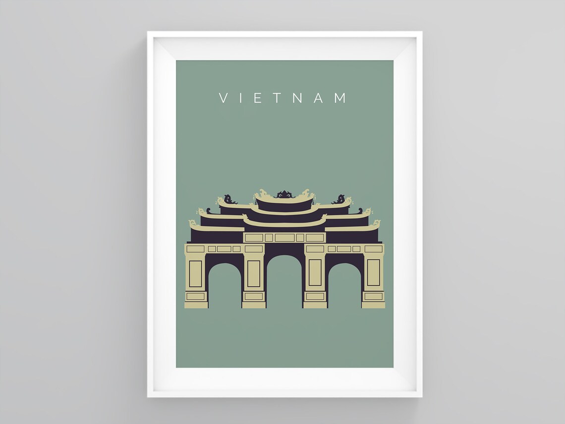 Vietnam Art Deco Travel Posters, Hue Vietnam, Travel Poster Travel Wall ...