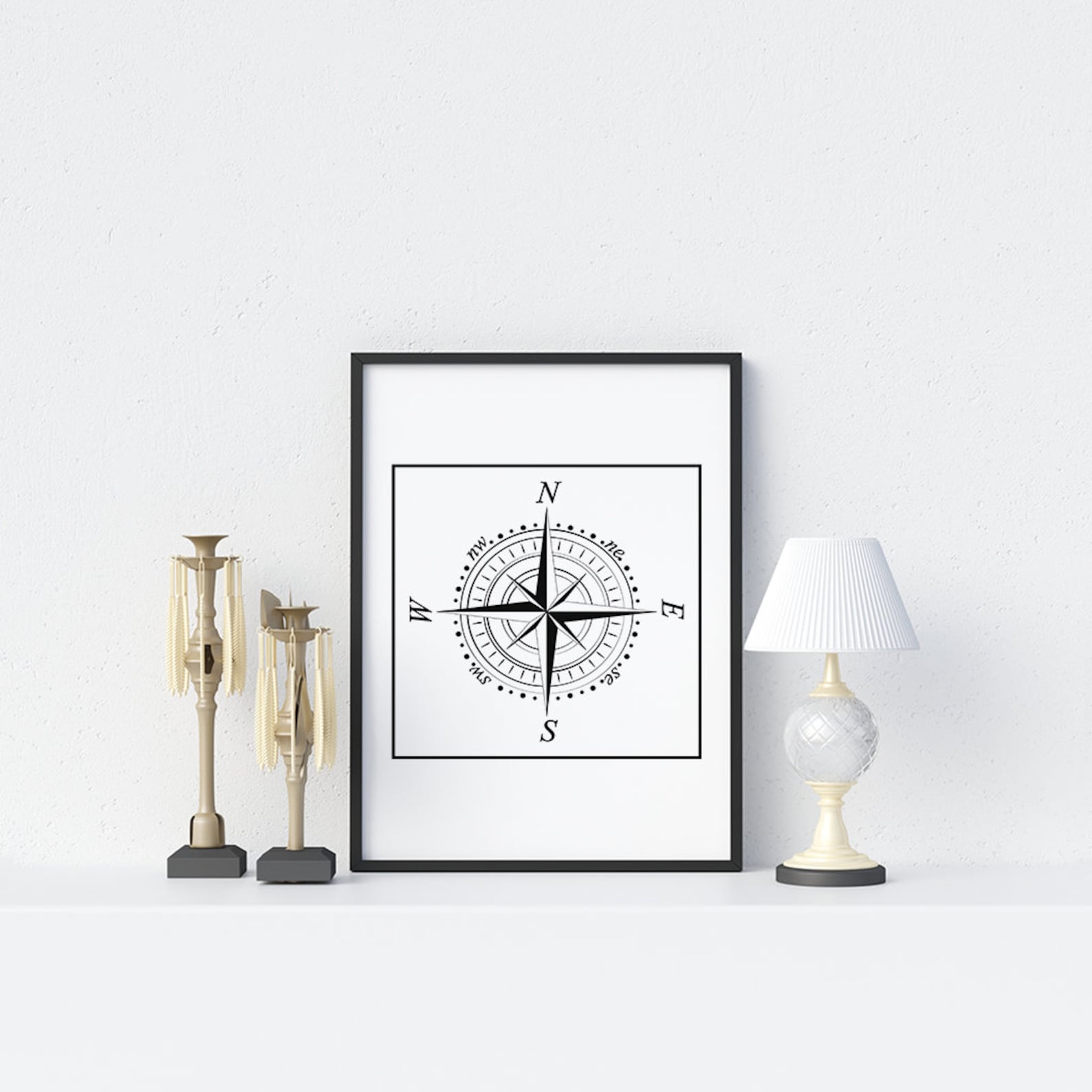 NSEW Directions Print Wall Art Modern Framed Print Modern - Etsy