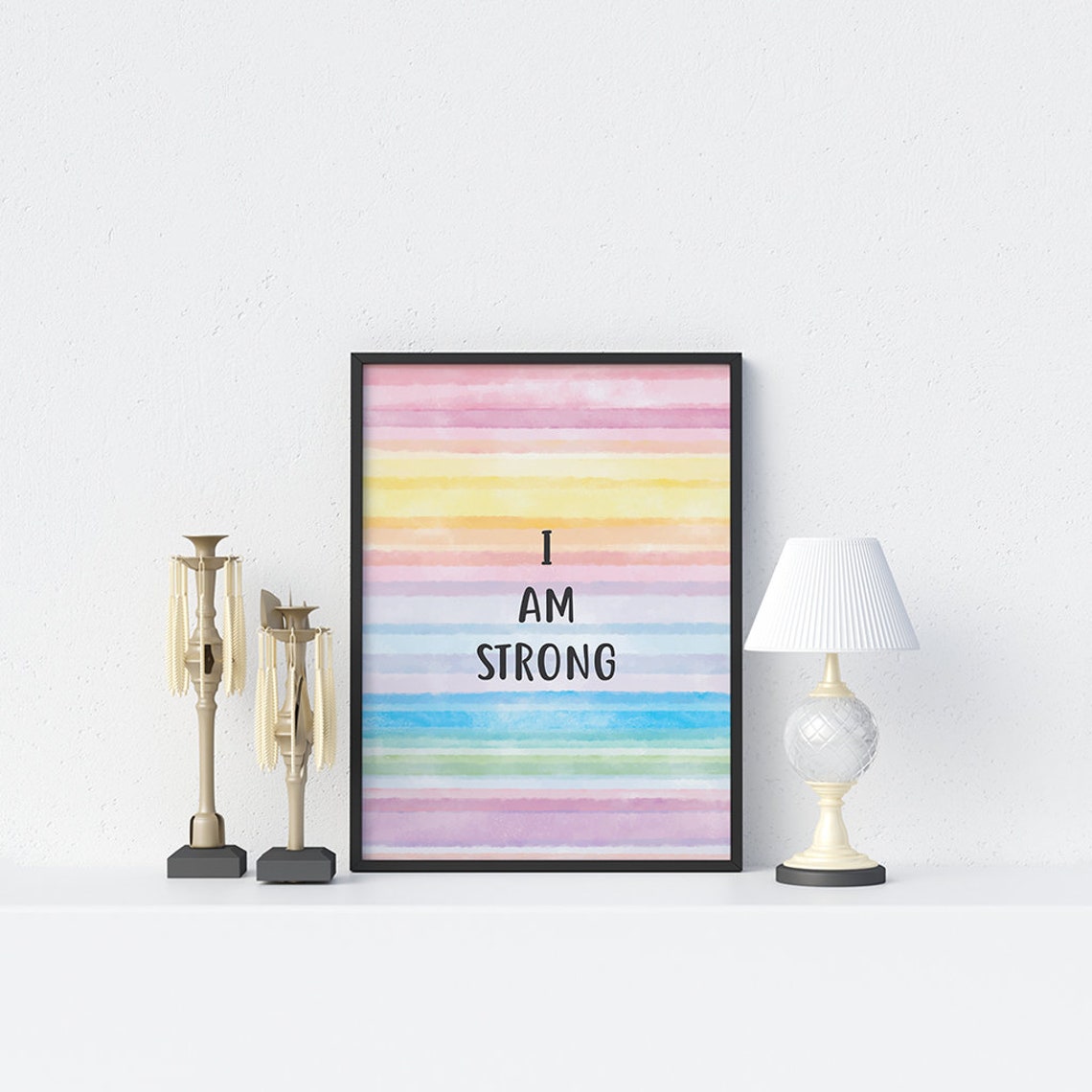 I Am Strong, Abstract Wall Decor, Scandinavian Art, Kitchen Poster ...