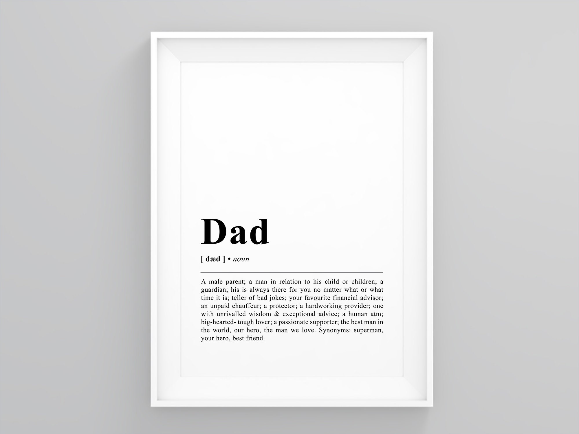 Dad Funny Definition Art Print Quote Wall Art Dictionary | Etsy
