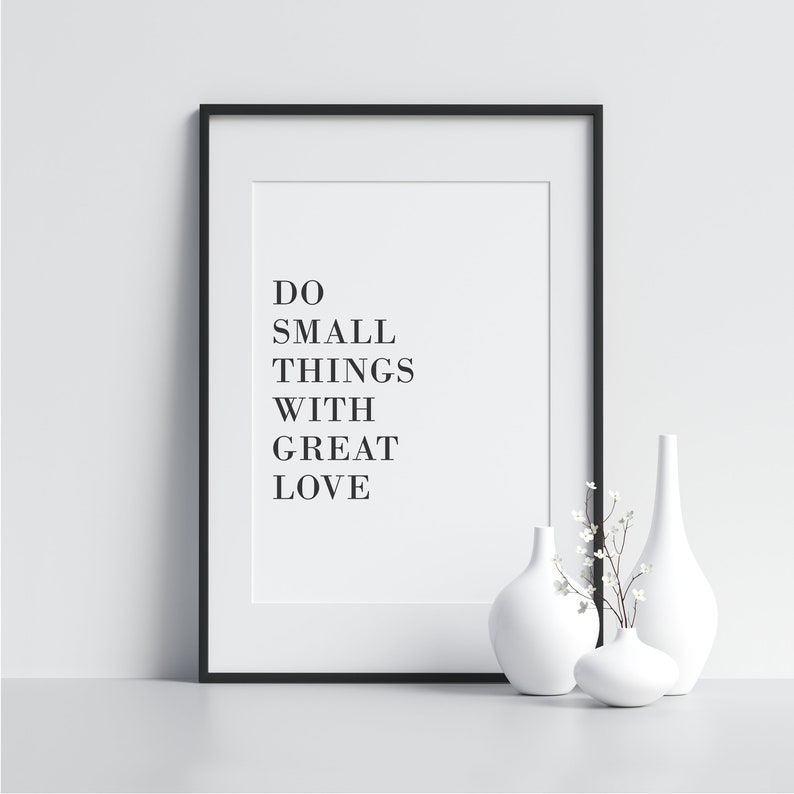 Do Small Things With Great Love Minimalist Print Wall | Etsy