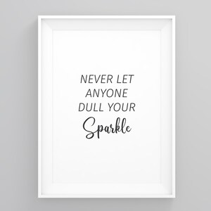 Never Let Anyone Dull Your Sparkle, Large Poster, Wall Art, Home Framed ...