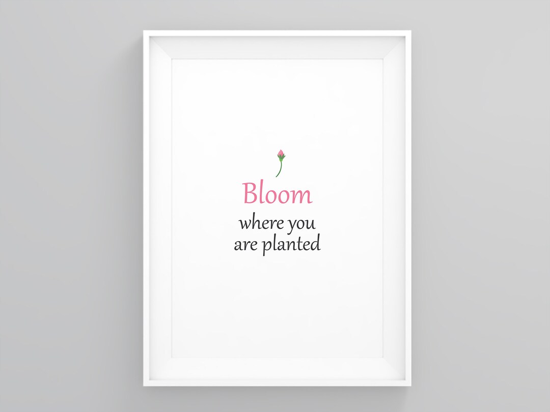 Bloom Where You Are Planted, Gifts for Mom, Minimal Typography ...