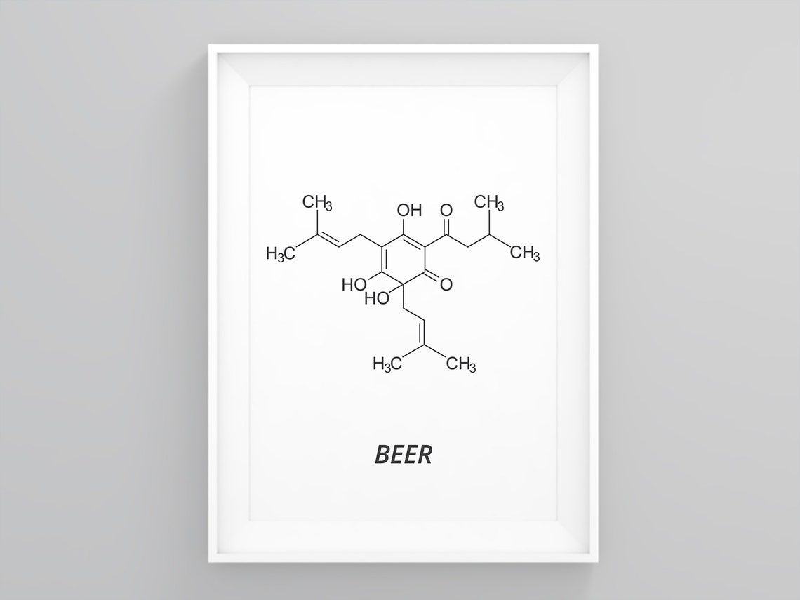 Beer Molecule Print Geek Art Chemistry Art Science Wall - Etsy