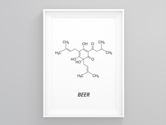 Beer Molecule Print Geek Art Chemistry Art Science Wall | Etsy