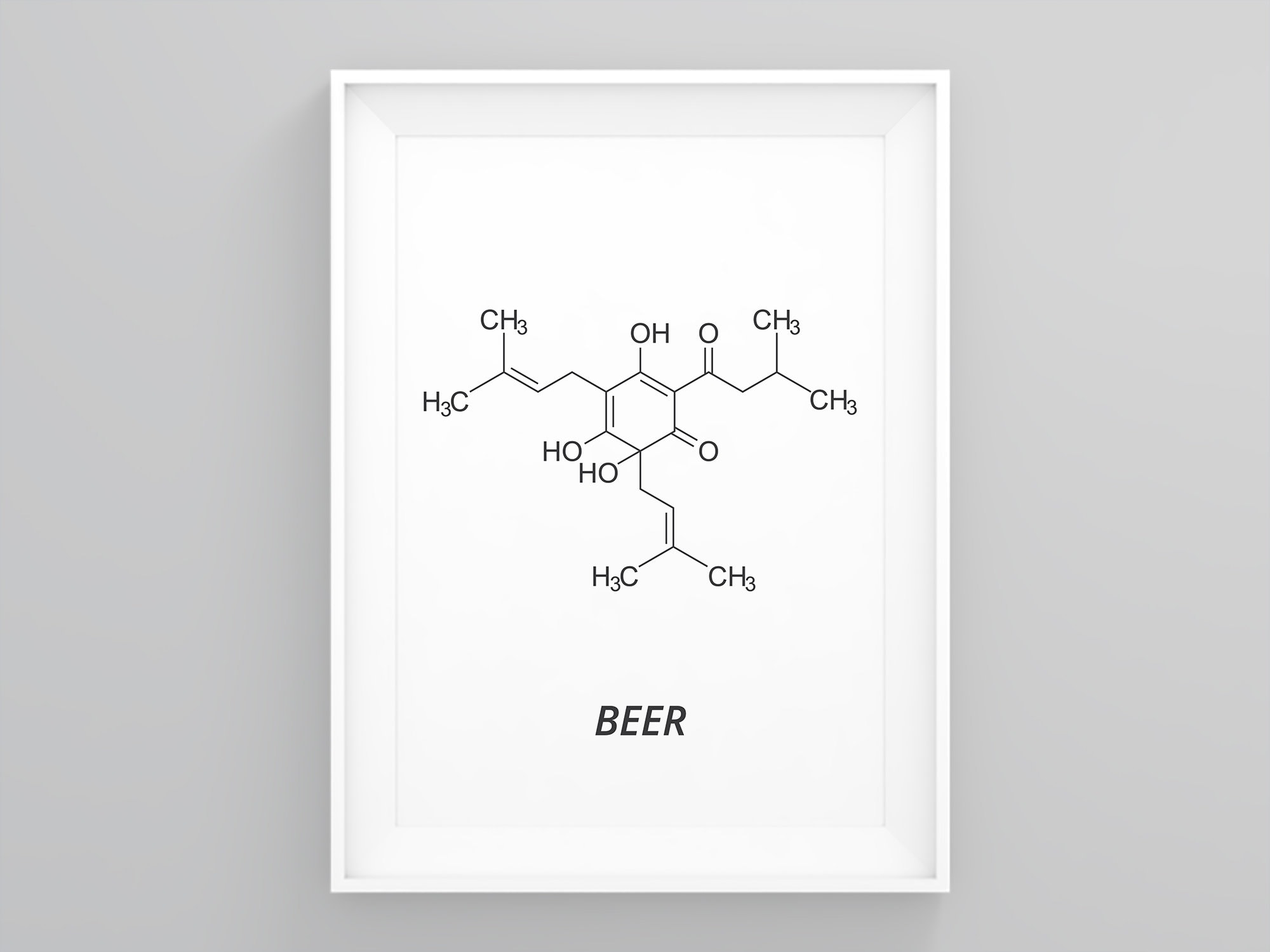 Beer Molecule Print, Geek Art, Chemistry Art, Science Wall Decor, Quote ...
