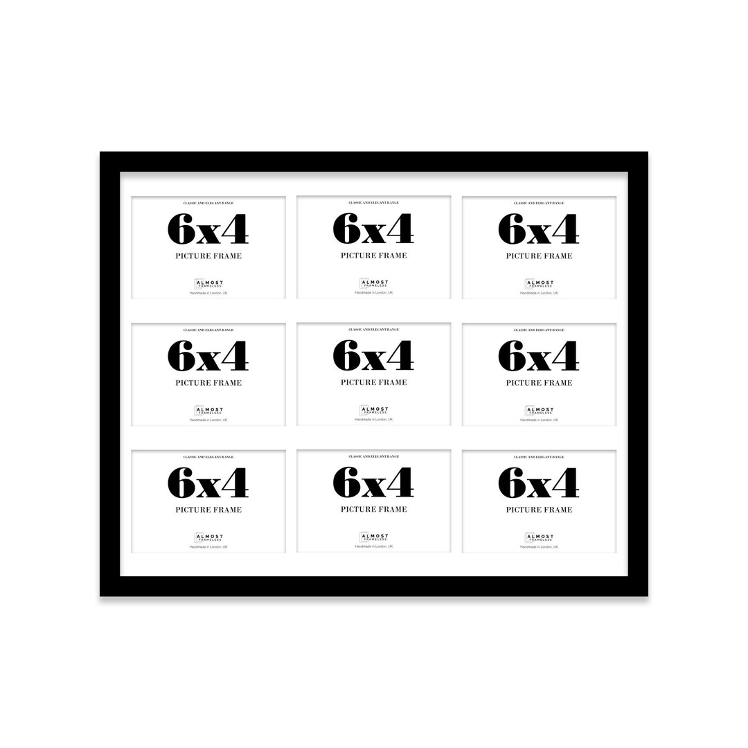 20x16 Inch 9 Opening Photo Collage Frame, Displays and Holds Nine 6x4 ...
