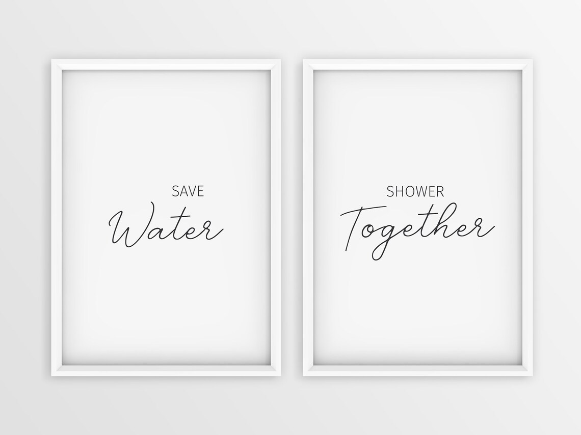 Save Water Shower Together Funny Toilet Print Funny Etsy