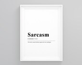Sarcasm Definition Wall Art Wall Art Decor Large Poster - Etsy
