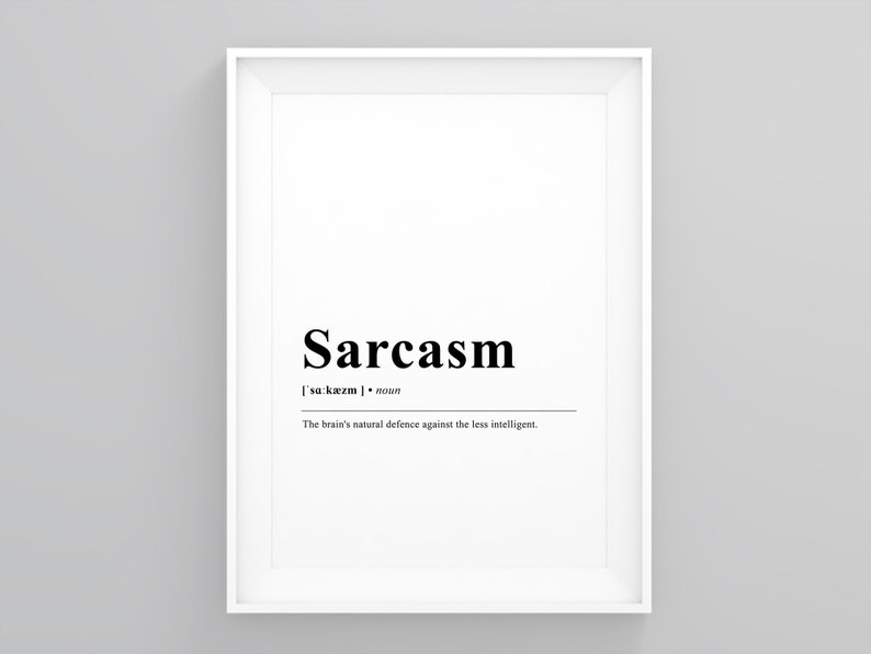Sarcasm Definition Wall Art Wall Art Decor Large Poster - Etsy