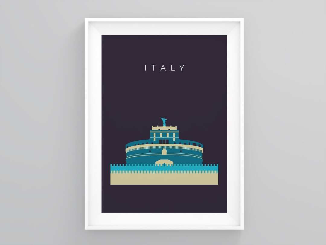 Italy Landmark Poster, Castel Sant'angelo, Travel Gift, Rome Travel ...