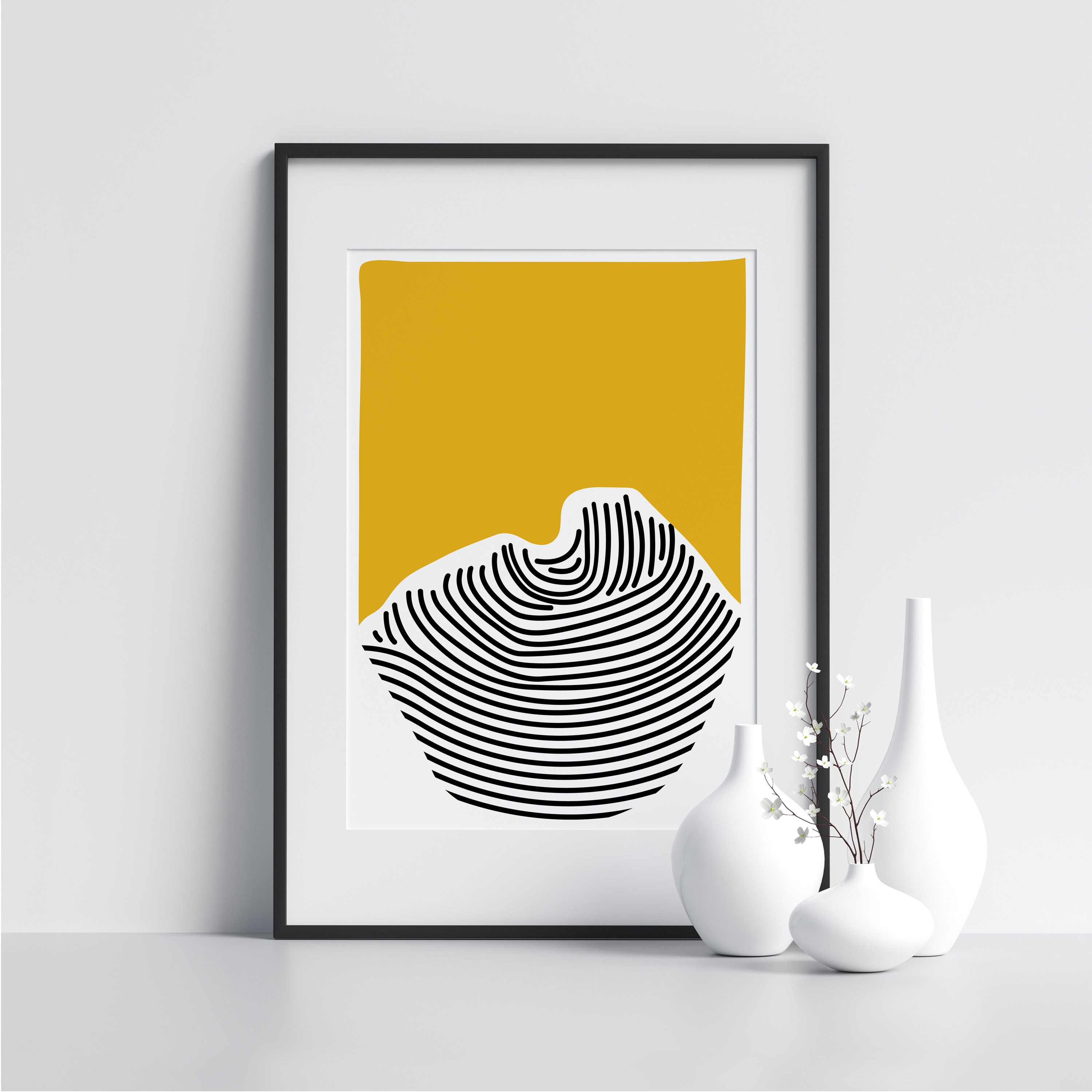 Irregular Shape With Yellow Background Colourful Abstract - Etsy UK