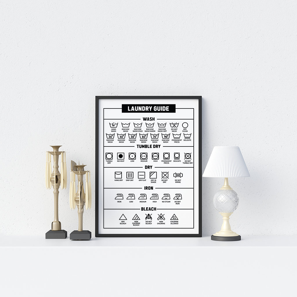 Laundry Guide Washing Room Sign Framed Wall Print Laundry - Etsy