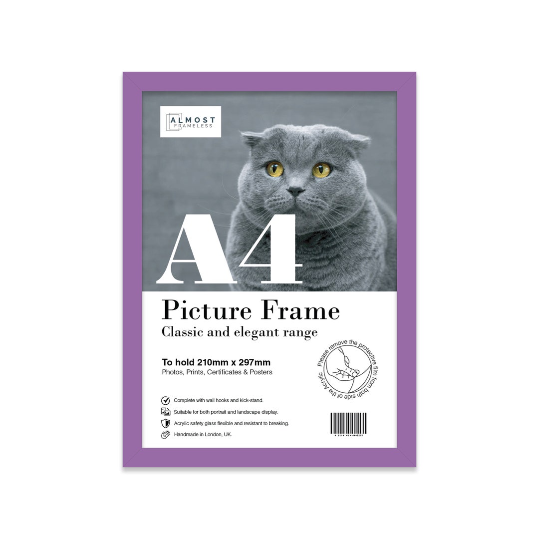 A4 Purple Picture Frame, A4 Frame With Mount for A5 Print Option, A4 ...