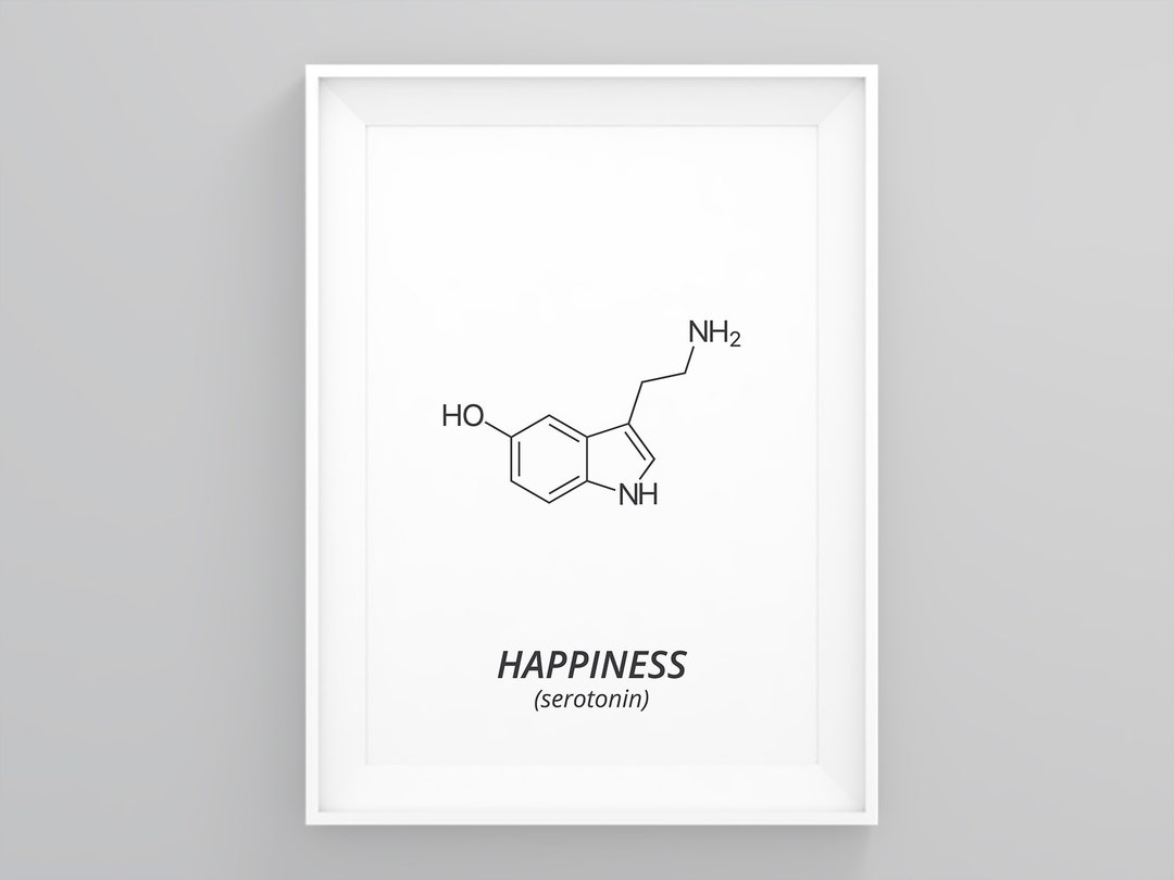 Happiness Molecule Poster, Science Poster, Nerd Print, Science Wall ...