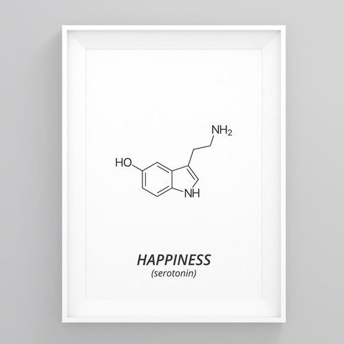 Happiness Molecule Poster Science Poster Nerd Print Science | Etsy
